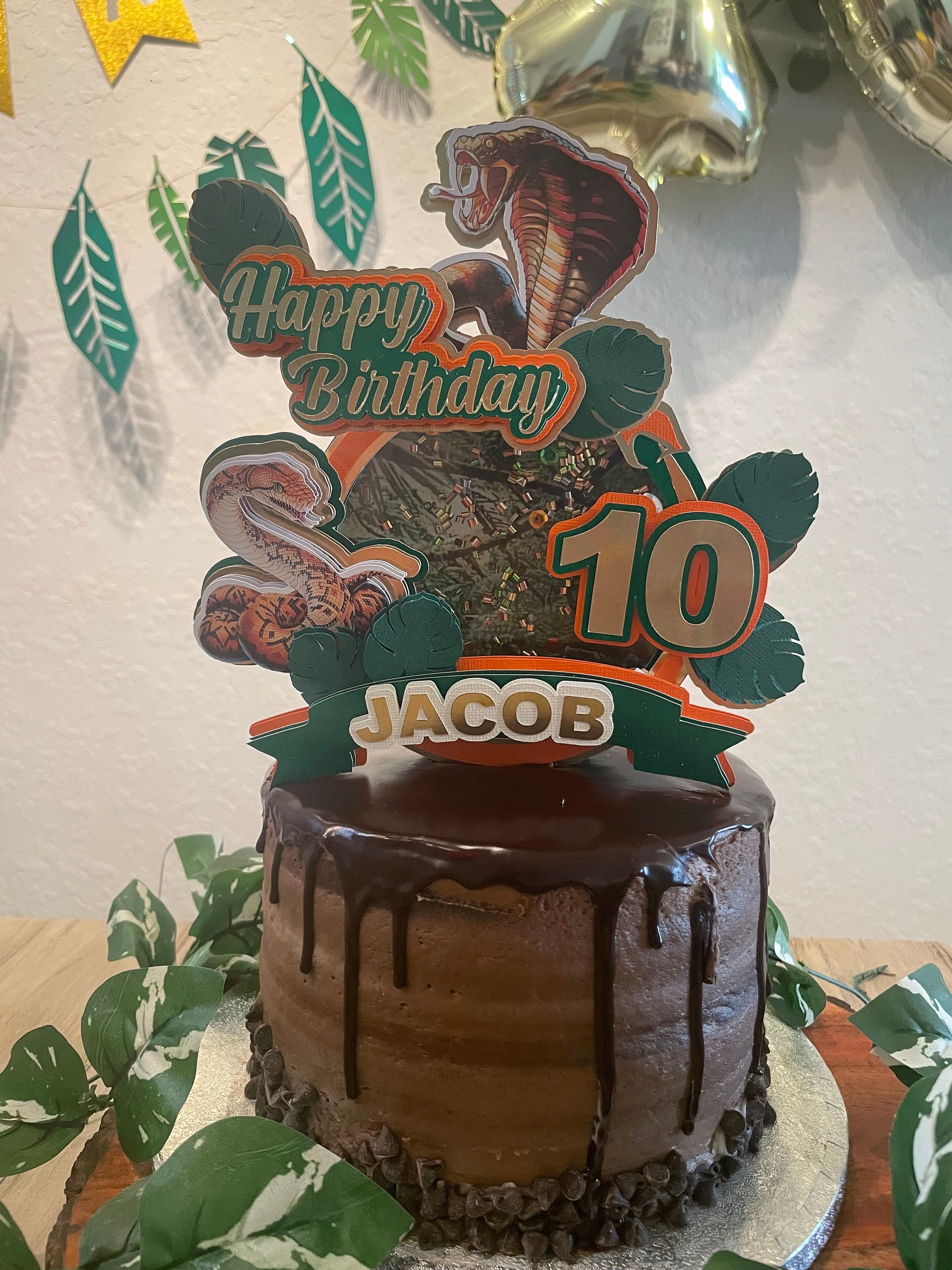 Snake Cake Topper, Snake Topper, Reptilescake Topper , Party Reptiles ...
