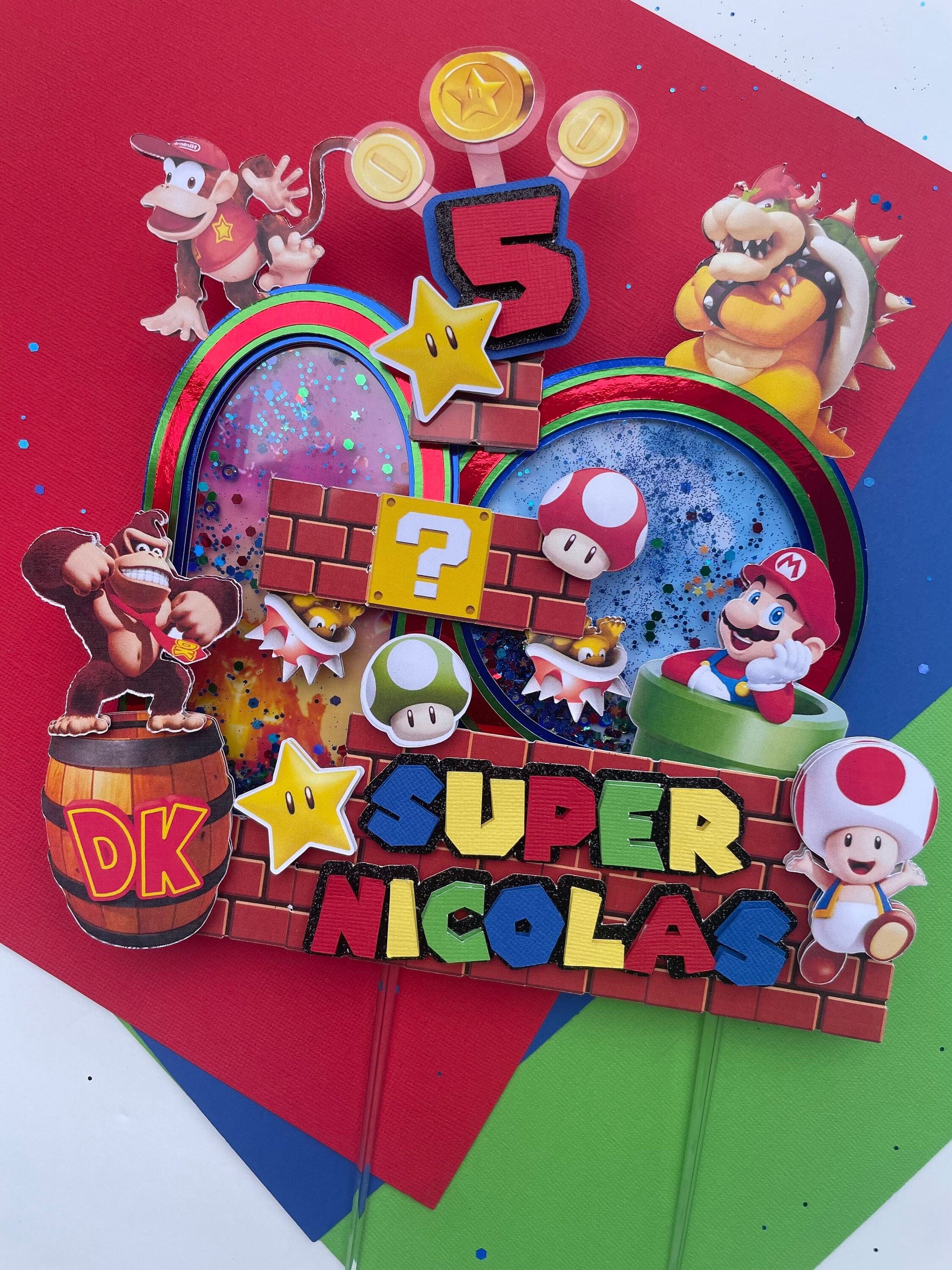 Super Mario 3dcake Topper, Super Mario Birthday Cake Topper, Super ...