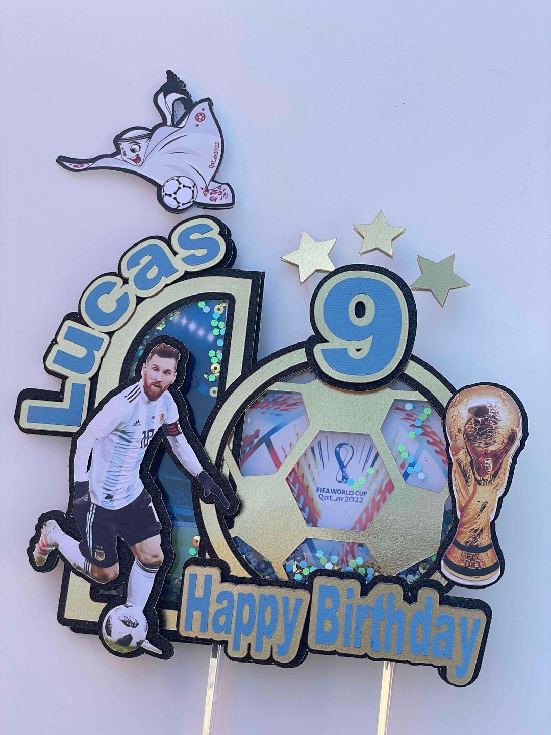 Messi Cake Topper,world Cup Cake Topper, Personalized Topper, Soccer ...