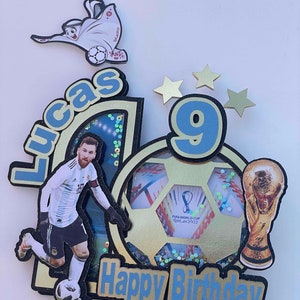 Messi Cake Topper,world Cup Cake Topper, Personalized Topper, Soccer ...