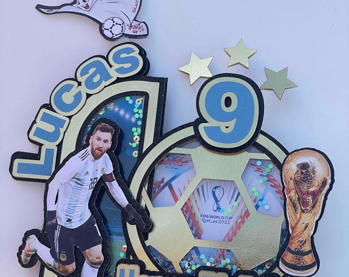 Messi Cake Topper,world Cup Cake Topper, Personalized Topper, Soccer ...