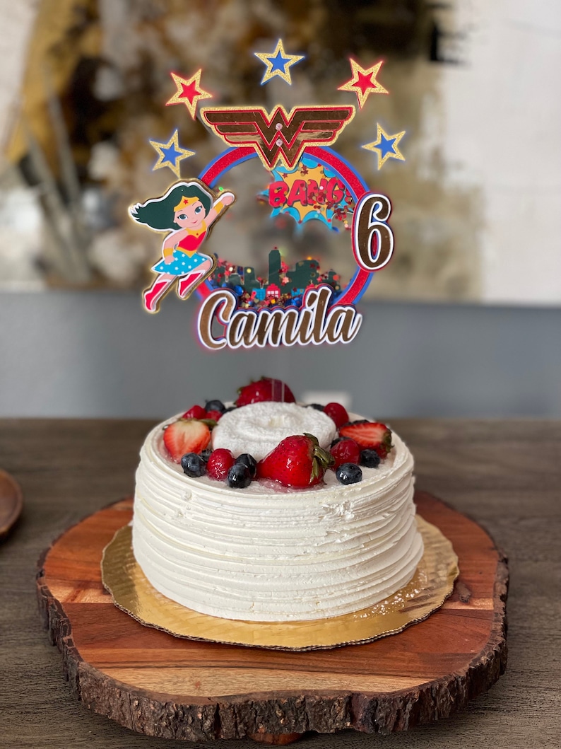 Wonder Woman, Cake Topper , Personalized, Wonder Woman Party, Cake ...