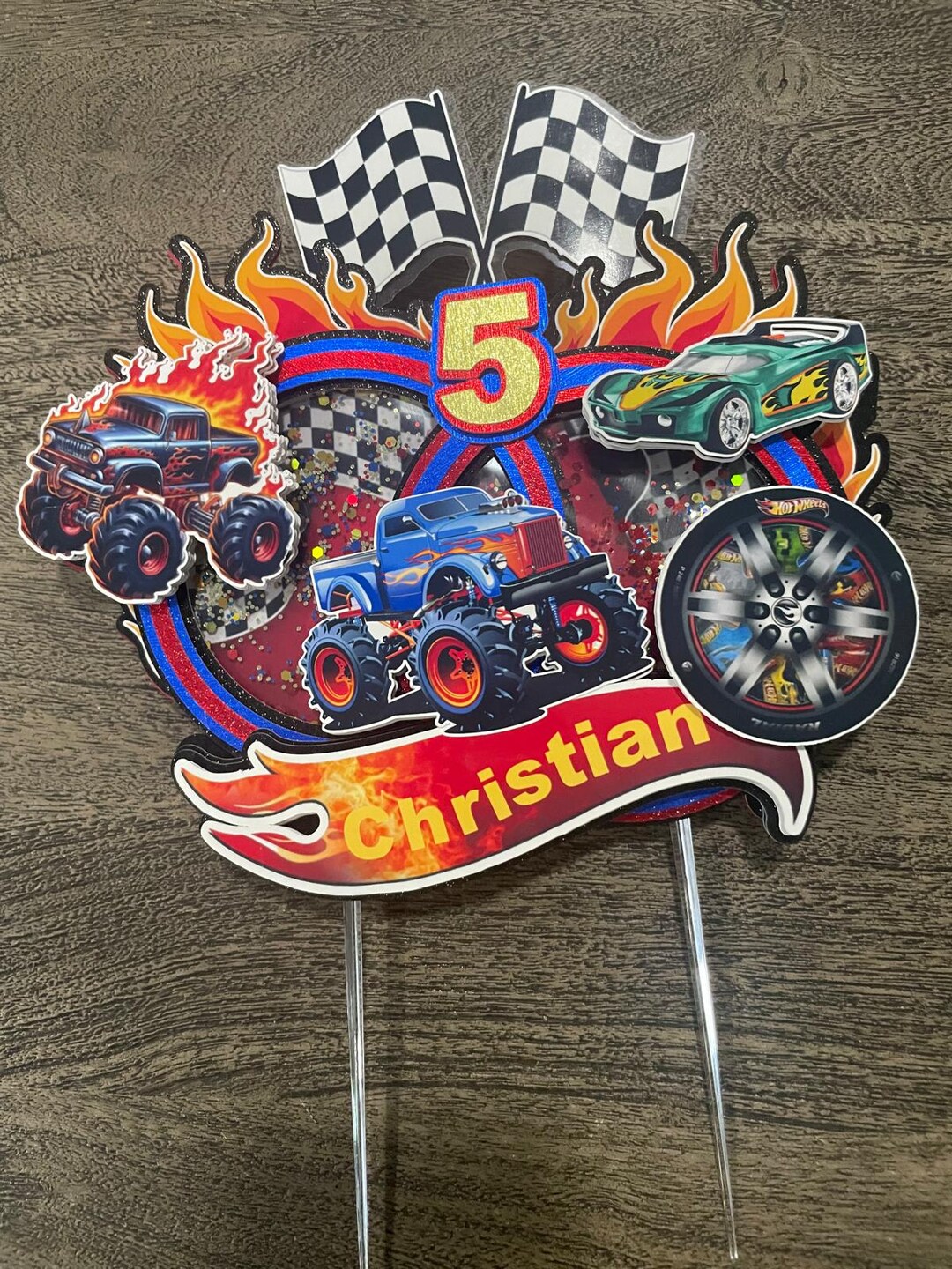 Custom Hot-wheels Cake Topper, Hot Wheels Birthday Cake Topper ...