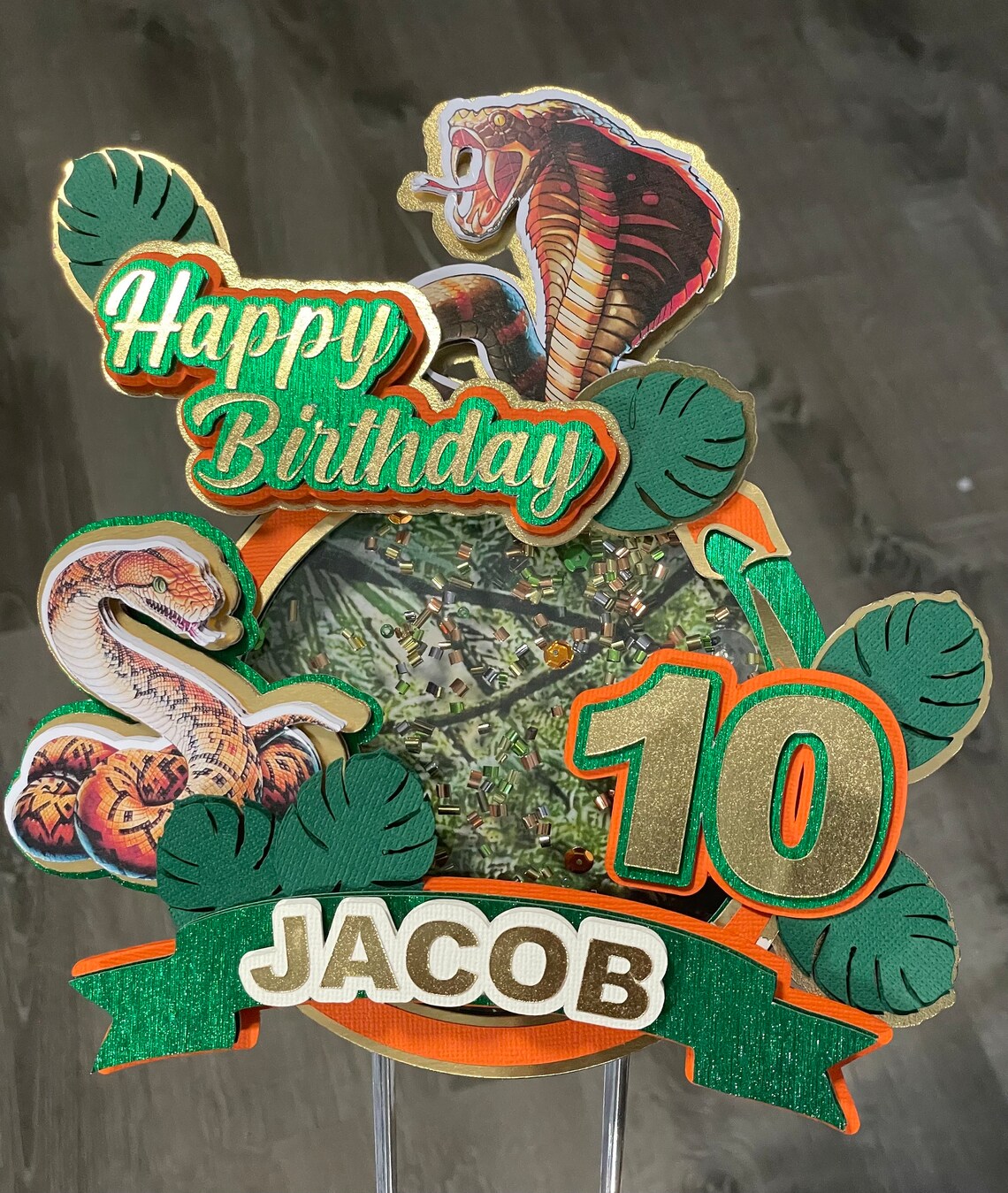 Snake Cake Topper, Snake Topper, Reptilescake Topper , Party Reptiles ...