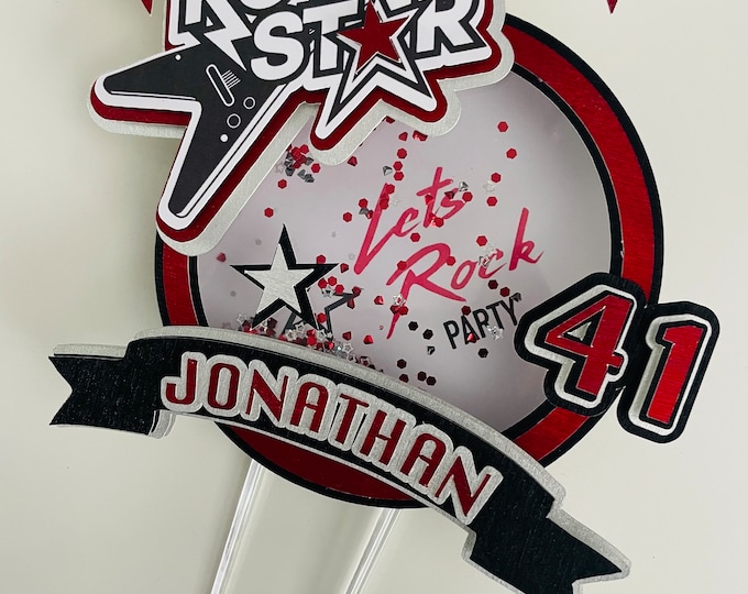Rock Cake Topper,guitar Music Cake Topper, Metal Cake Topper, 3D Custom ...