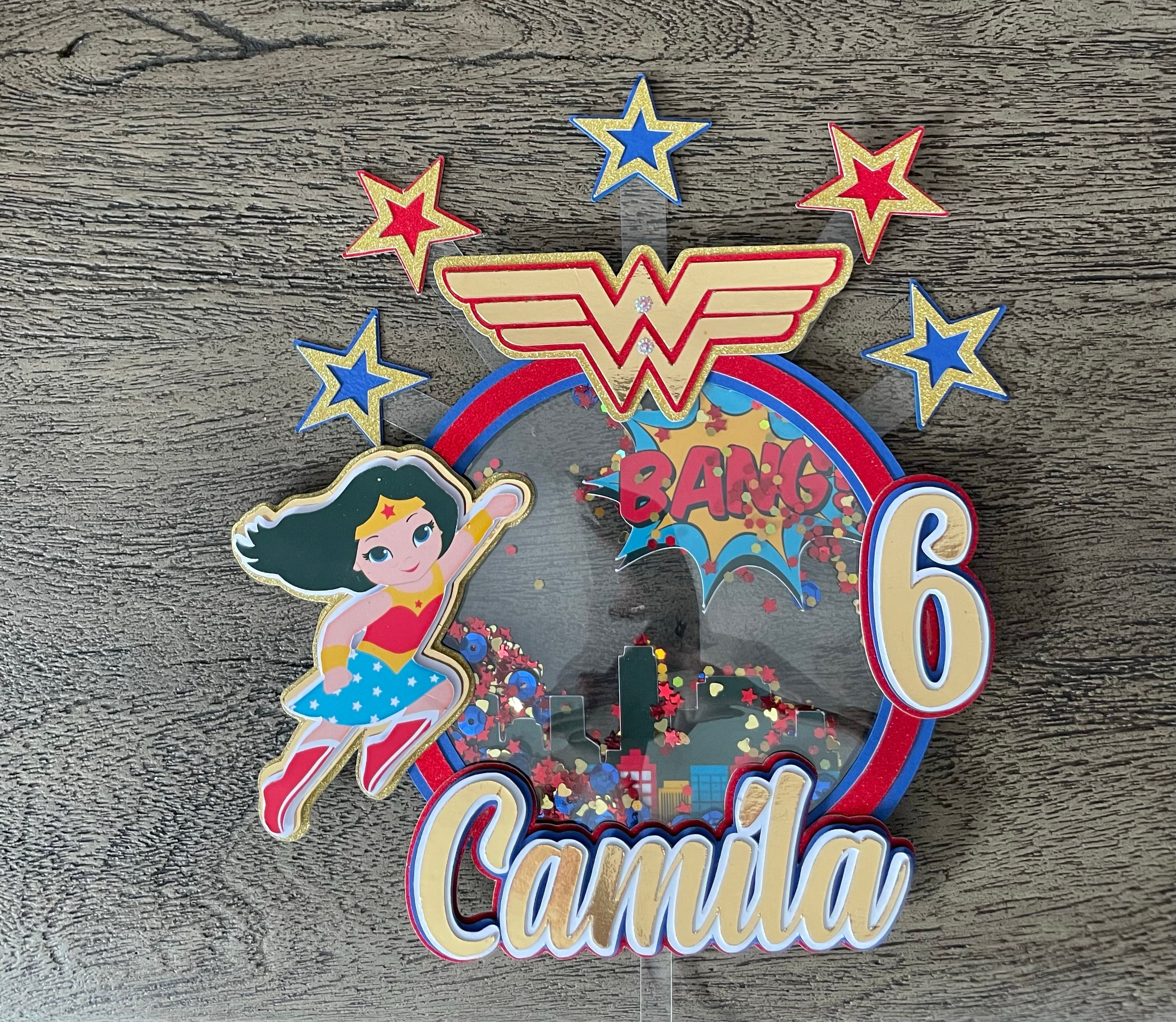 Wonder Woman, Cake Topper , Personalized, Wonder Woman Party, Cake ...