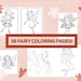 38 Fairy Coloring Book Pages for Kids, Printable Coloring Pages for ...
