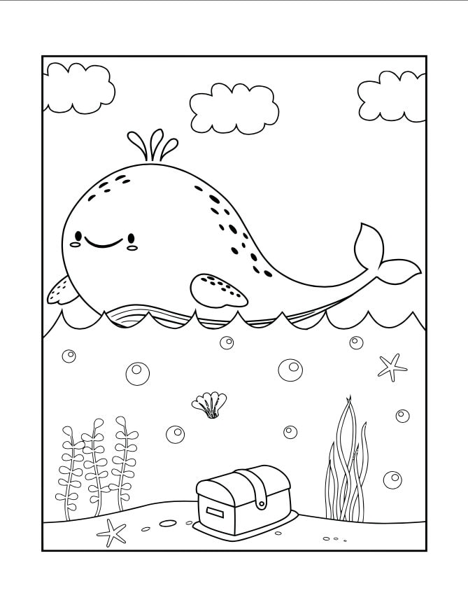 10 Sea Creatures Coloring Pages for Kids! - Etsy