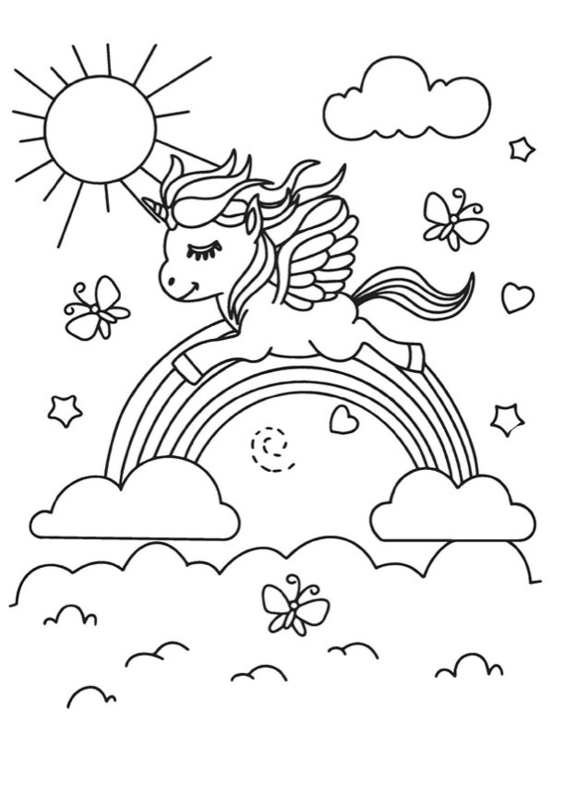 50 Unicorn Coloring Pages for Kids! Printable Digital Download - Etsy