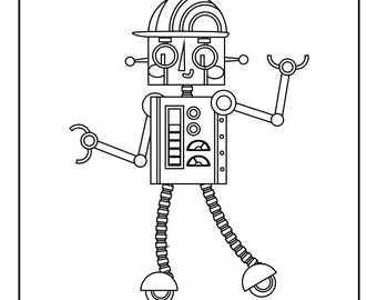 30 Robot Coloring Book Pages for Kids Printable Digital Download PDF - Etsy