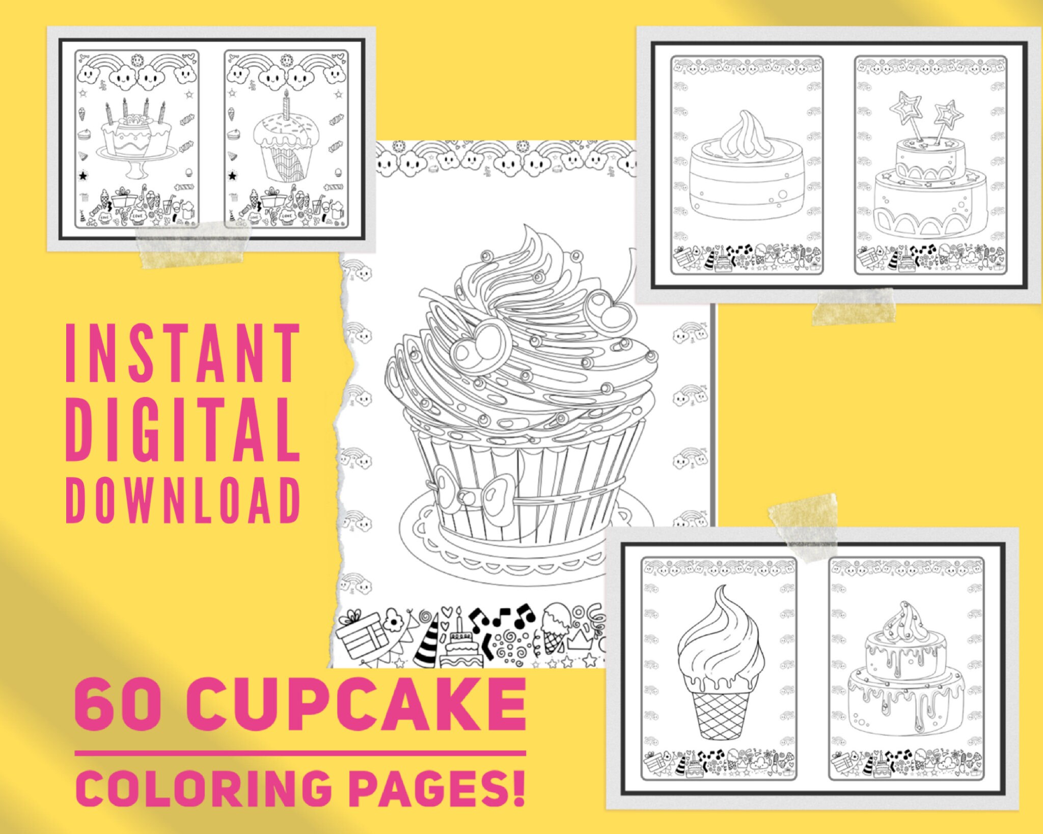 Decorate Your Own Cupcake Coloring Page
