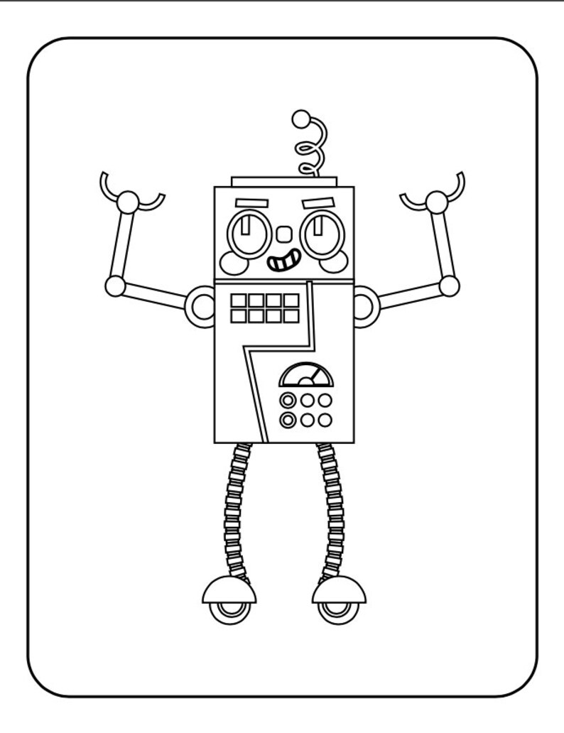 20 Robot Printable Coloring Pages for Kids Digital Download - Etsy