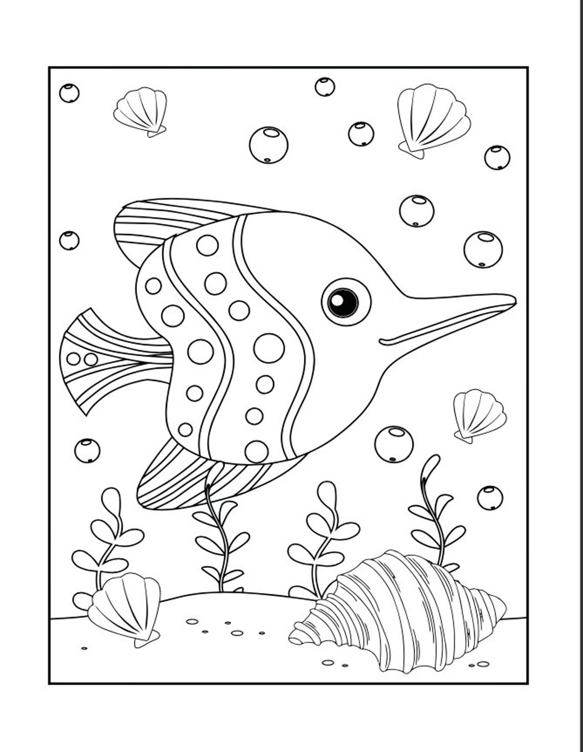 10 Sea Creatures Coloring Pages for Kids - Etsy