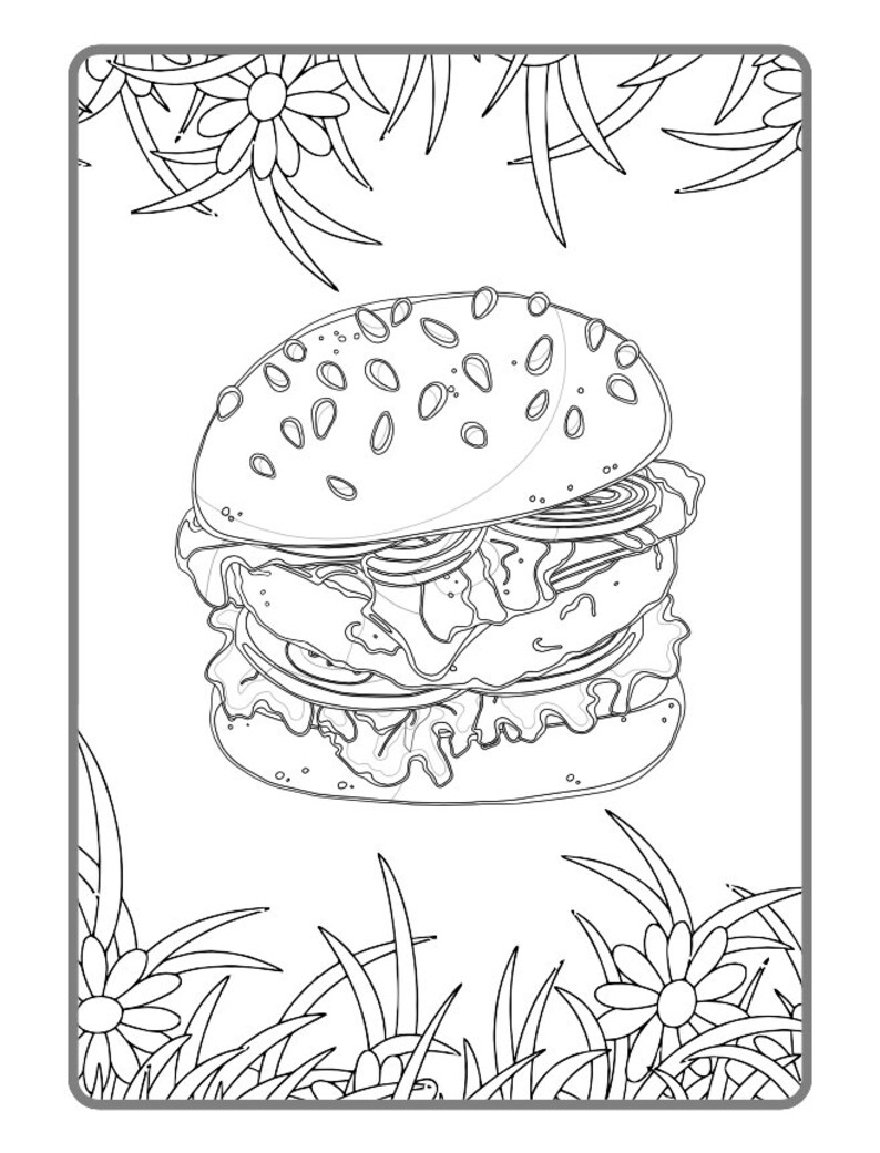 19 Burger Coloring Pages Printable Digital Download! - Etsy
