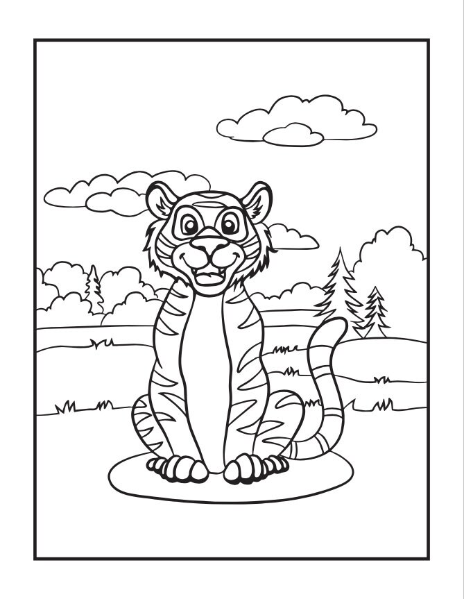 12 Tiger Coloring Pages for Kids! - Etsy