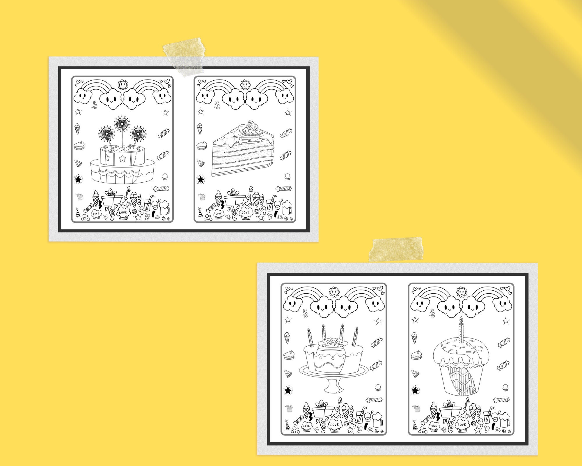 40 Cake Coloring Pages, Cake and Cupcake Color Pages for Children and ...