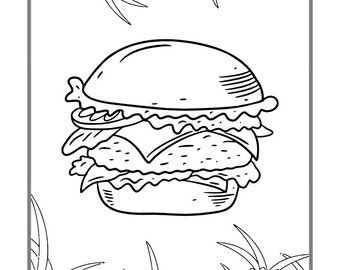 Printable Coloring Burger - Etsy