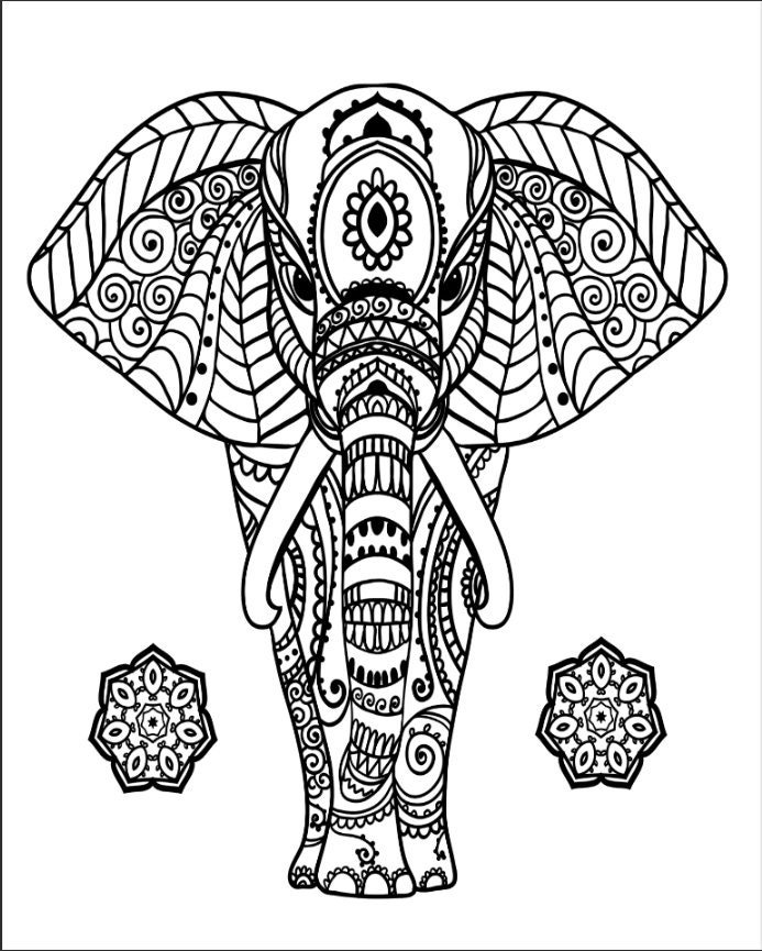 52 Printable Adult Coloring Pages! Stress Relief Coloring Digital ...