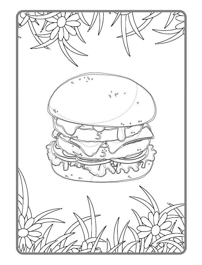 19 Burger Coloring Pages Printable Digital Download! - Etsy