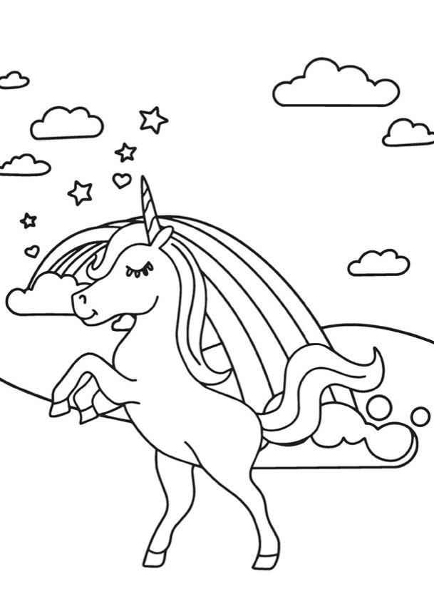 50 Unicorn Coloring Pages for Kids! Printable Digital Download - Etsy