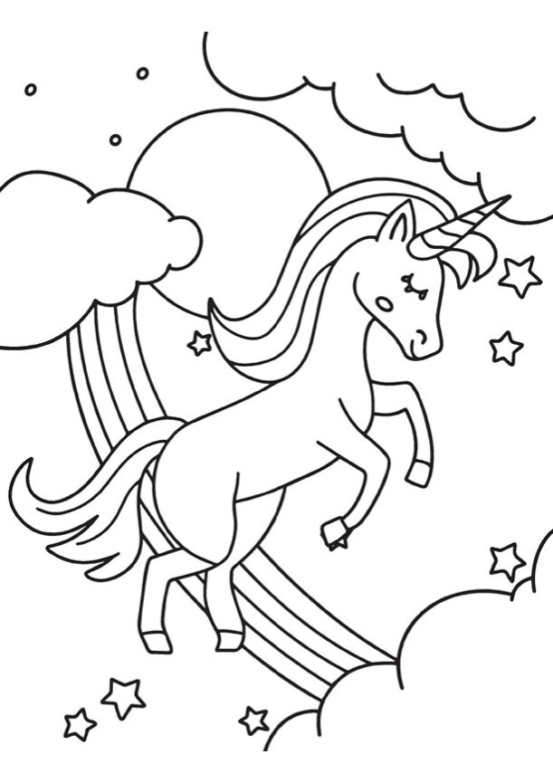 50 Unicorn Coloring Pages for Kids! Printable Digital Download - Etsy