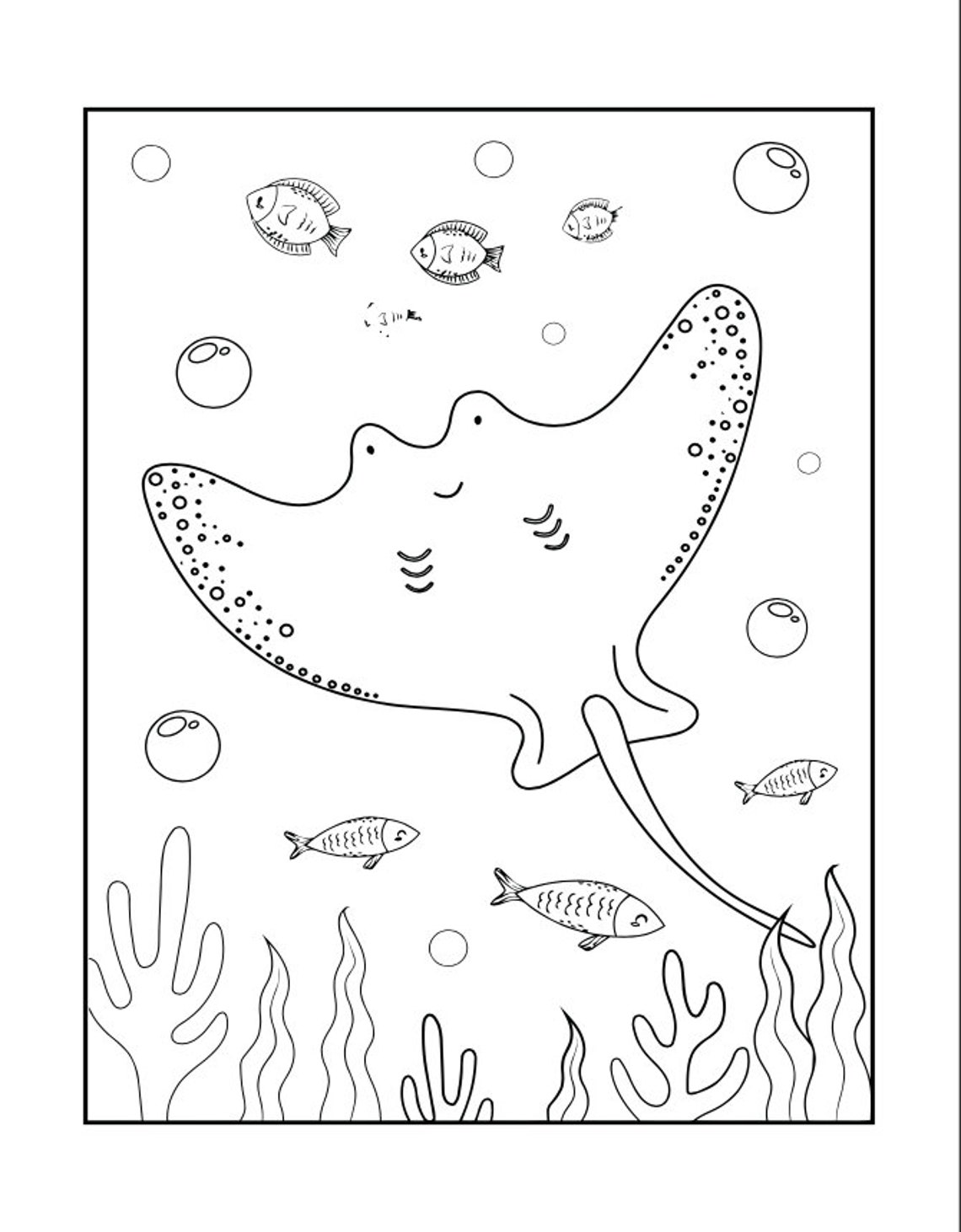 10 Sea Creatures Coloring Pages for Kids - Etsy