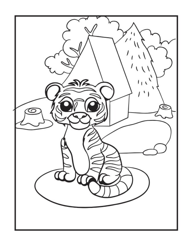 12 Tiger Coloring Pages for Kids! - Etsy