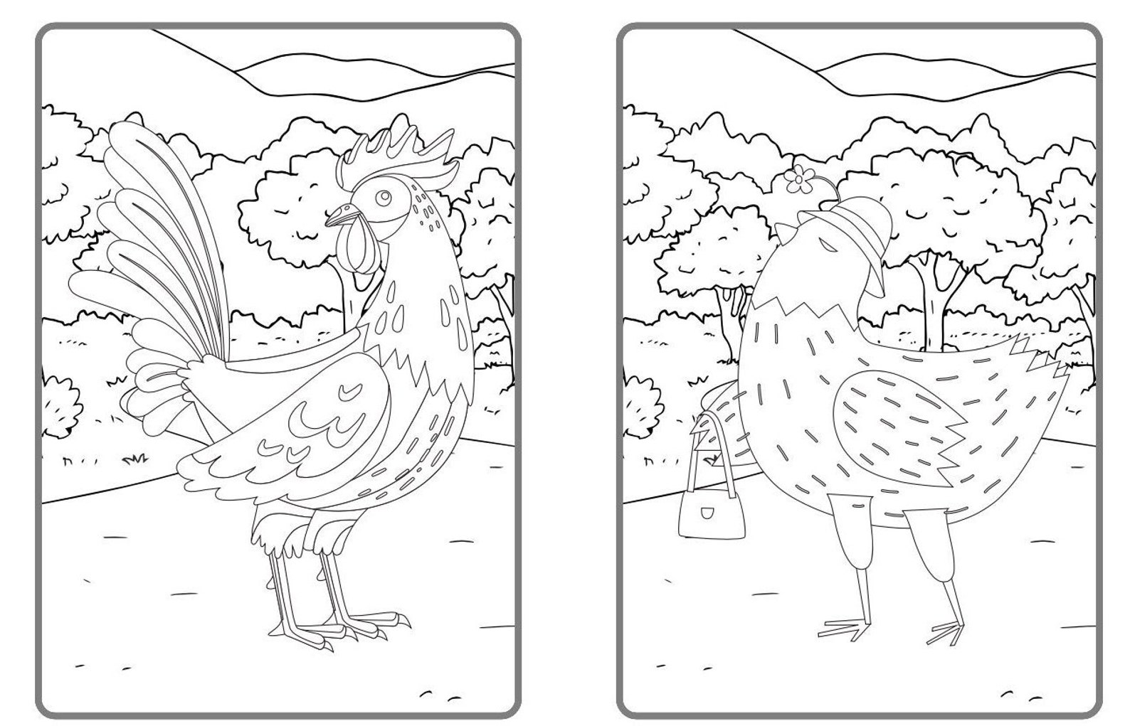 40 Chicken Coloring Pages, Printable Coloring Pages for Children, Boys ...