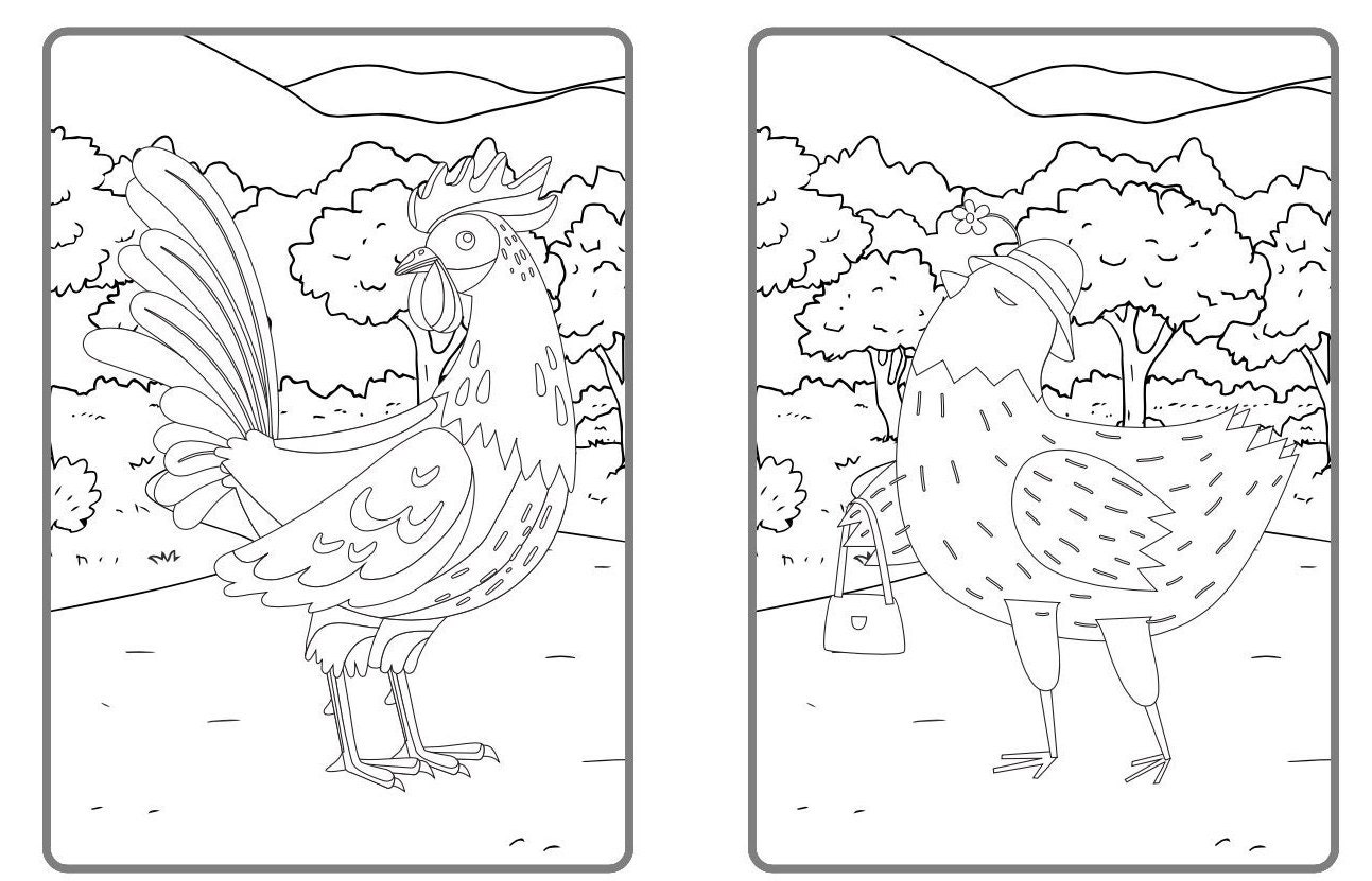 40 Chicken Coloring Pages, Printable Coloring Pages for Children, Boys ...