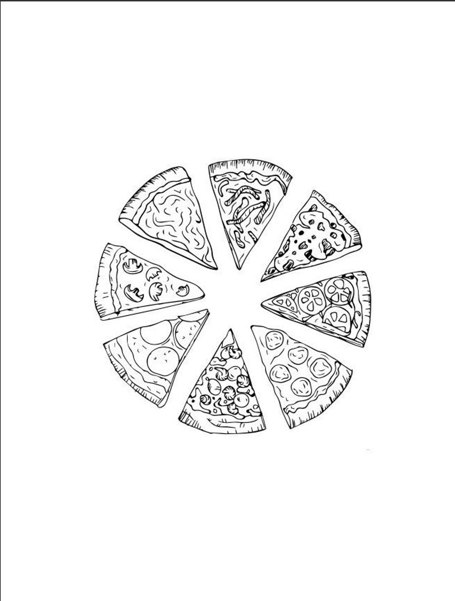 50 Pizza Coloring Pages for Kids, Printable Coloring Pages for Children ...