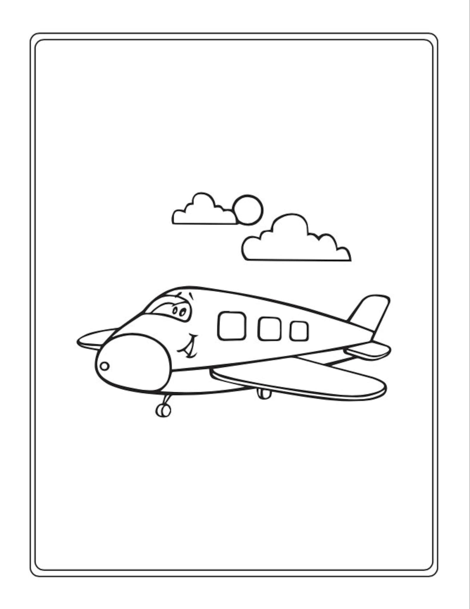 10 Airplane Coloring Pages for Kids! Printable Digital Download - Etsy