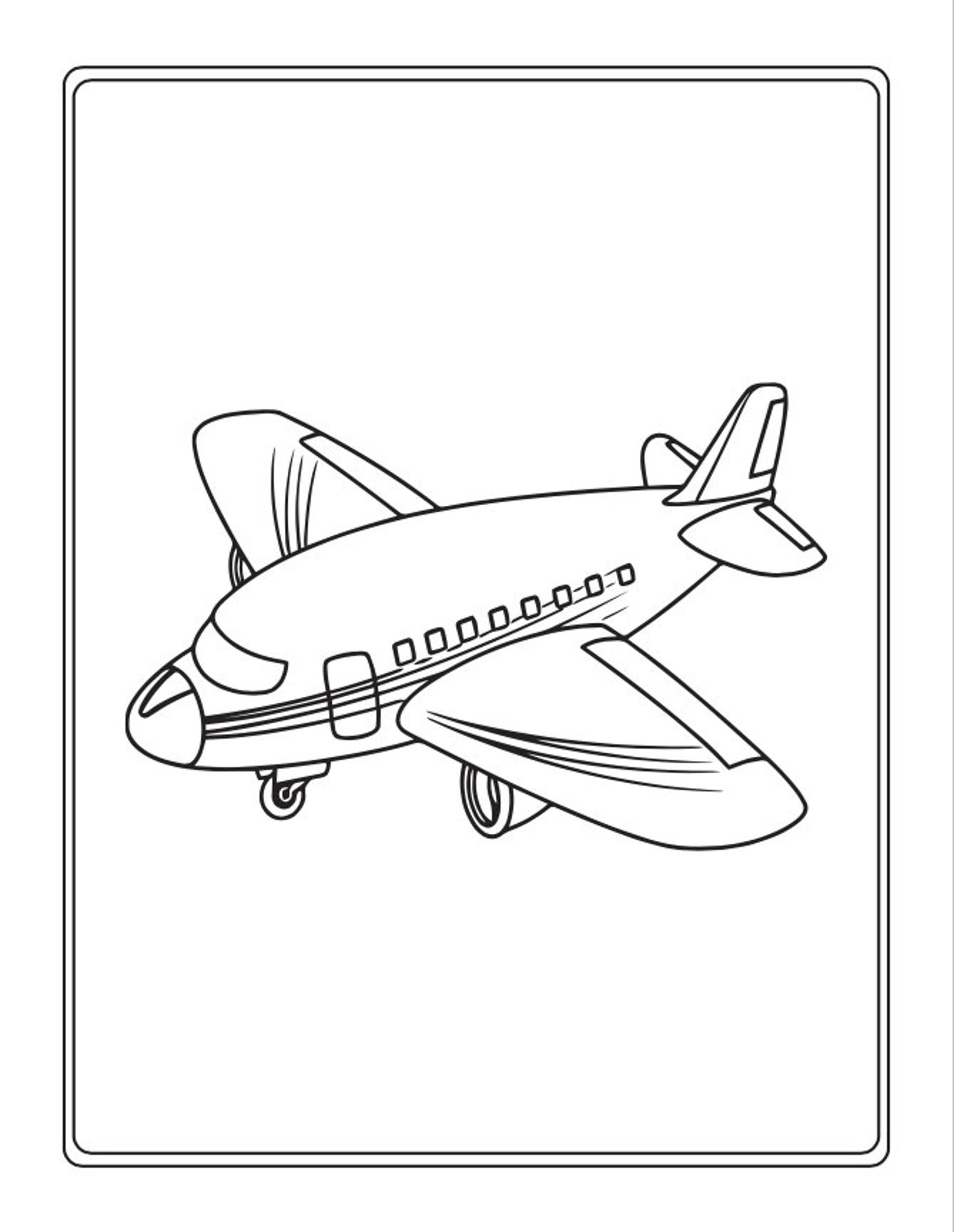 10 Airplane Coloring Pages for Kids! Printable Digital Download - Etsy