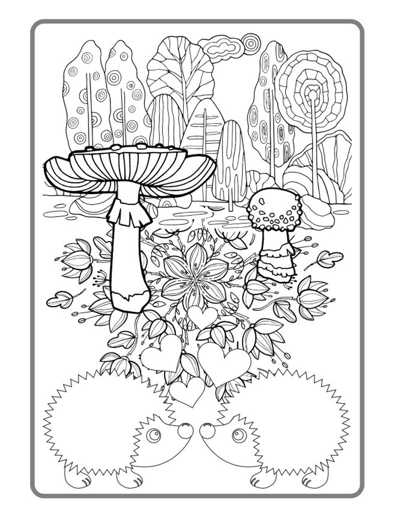 20 Enchanted Forest Hedgehog Printable Color Pages! - Etsy