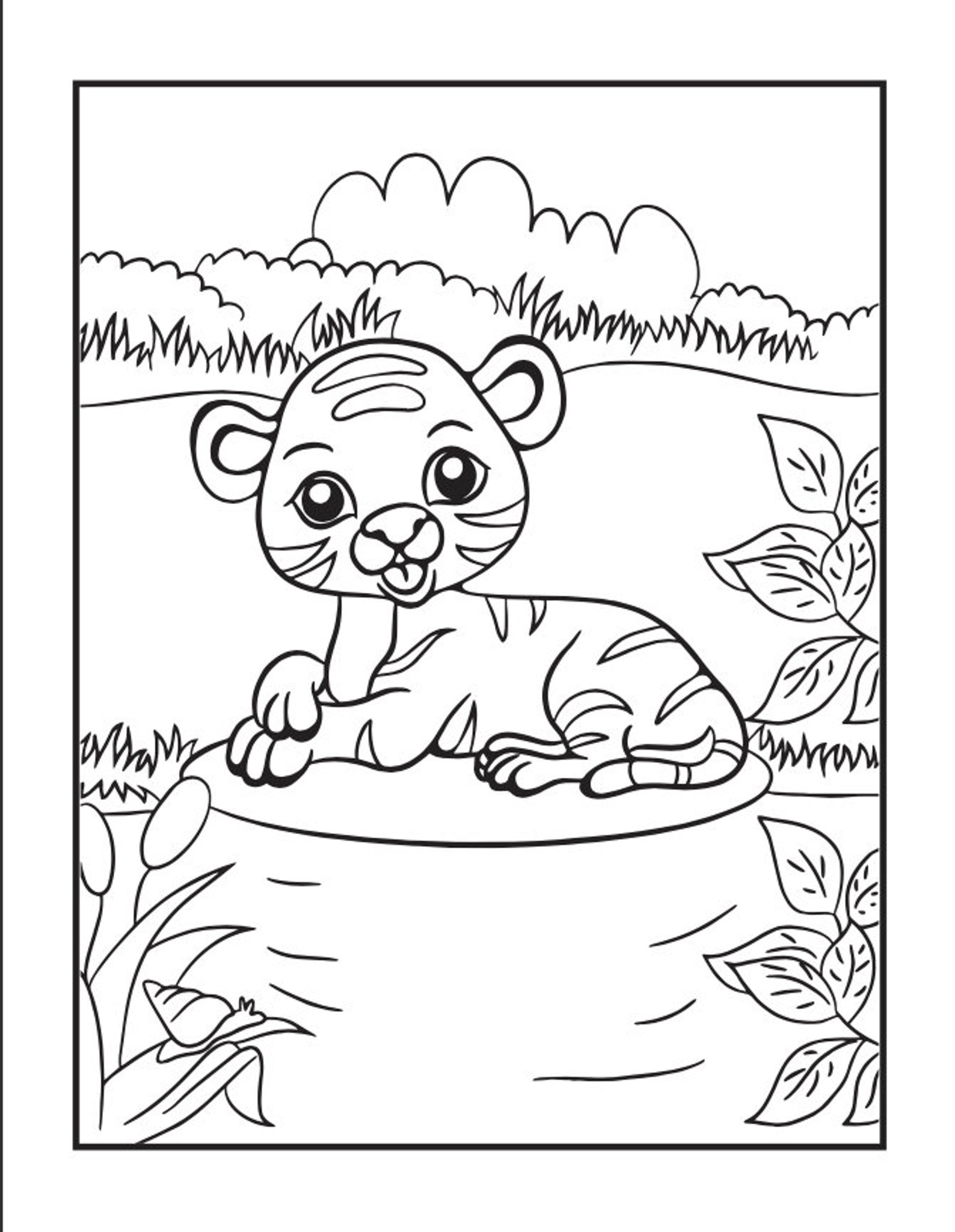 12 Tiger Coloring Pages for Kids! - Etsy