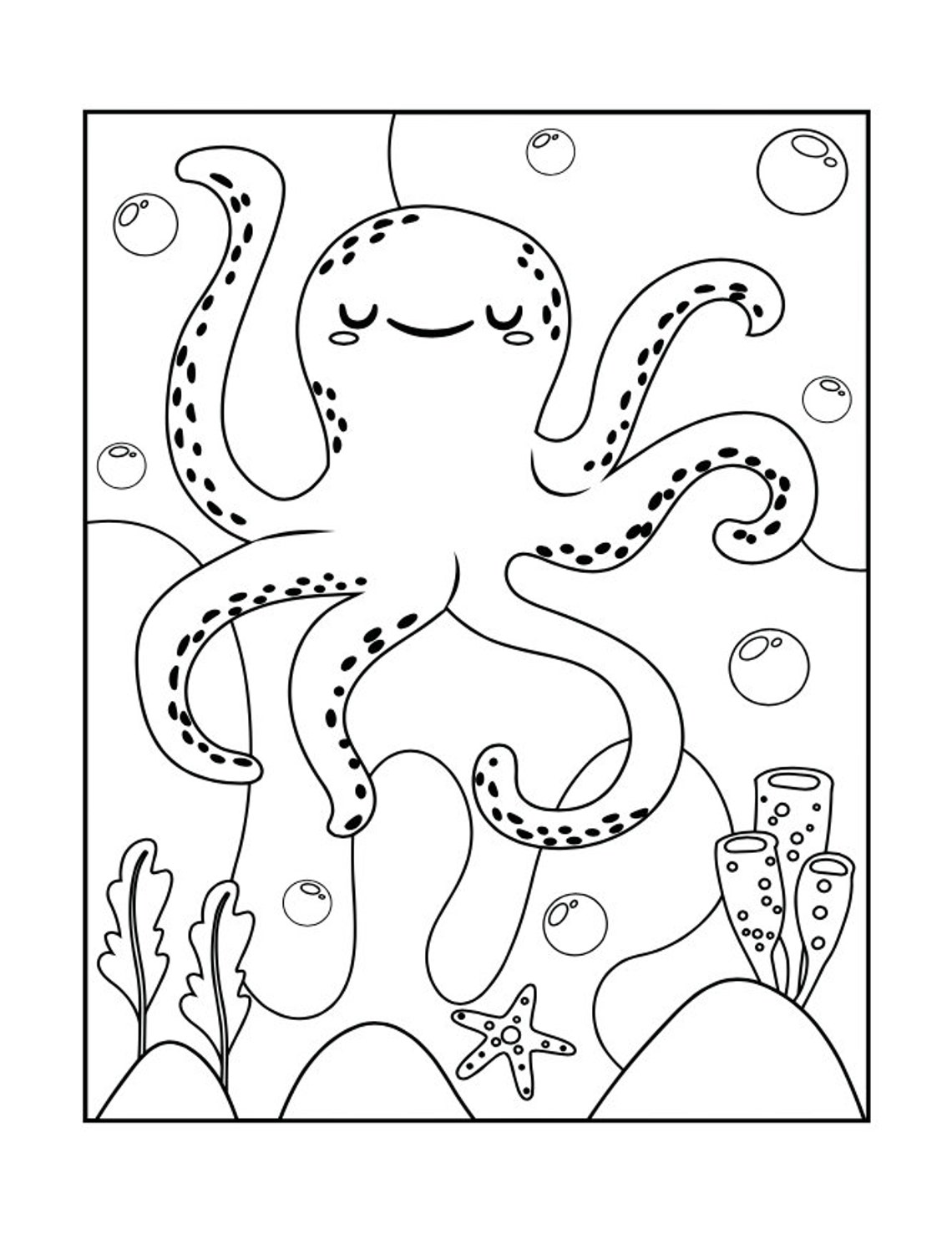 10 Sea Creatures Coloring Pages for Kids! - Etsy