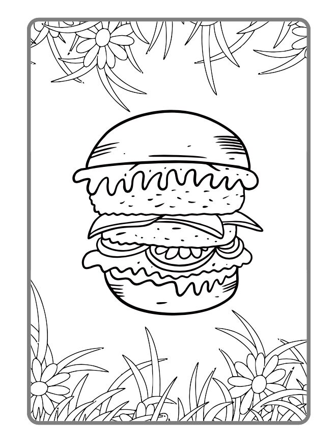 19 Burger Coloring Pages Printable Digital Download! - Etsy