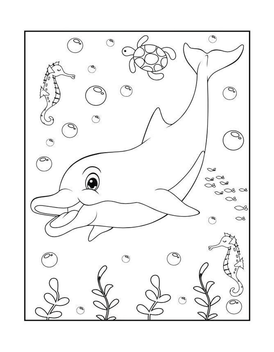 10 Sea Creatures Coloring Pages for Kids! - Etsy