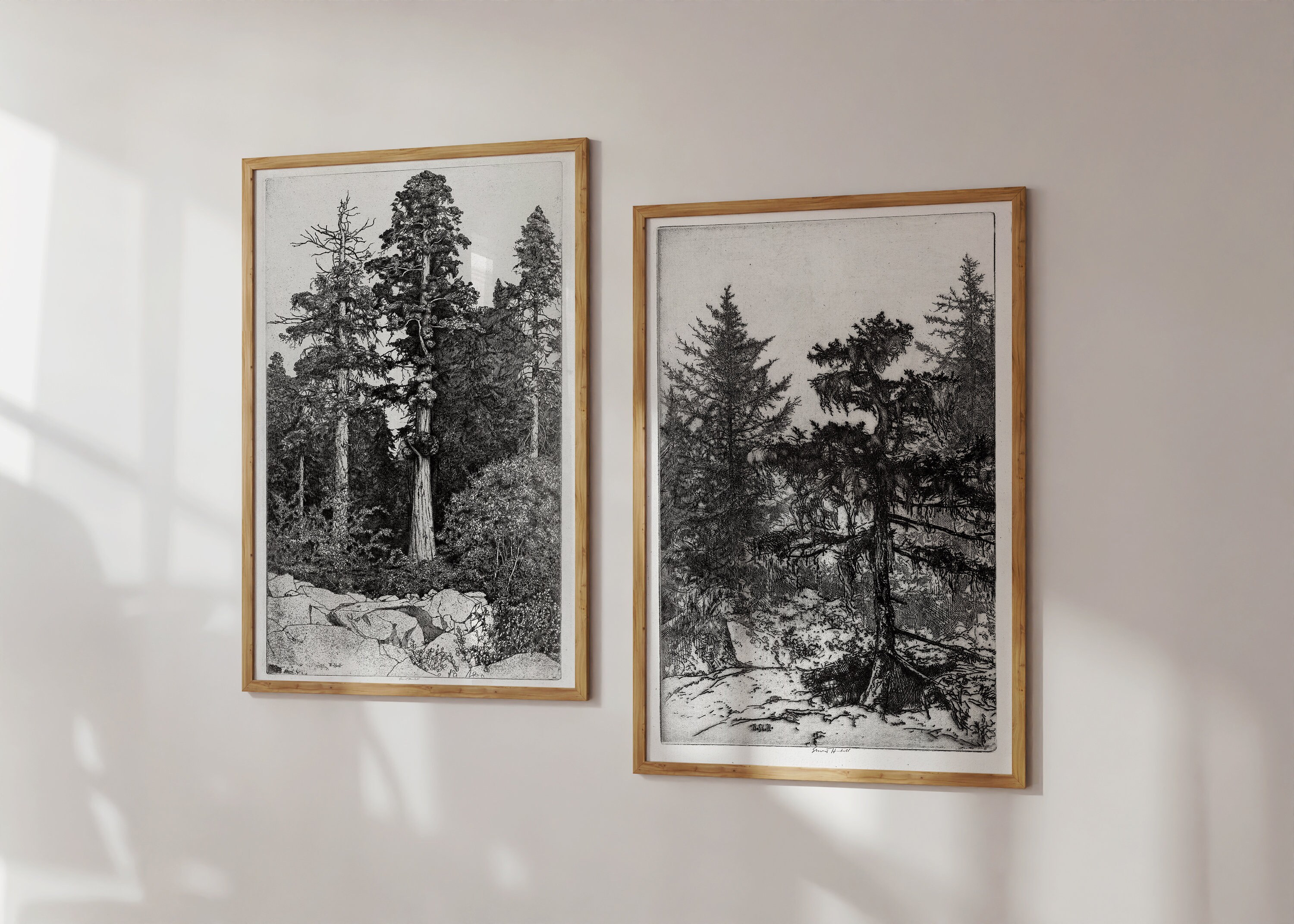 Set of Two Tree Prints Picture Set Print Set Landscape - Etsy