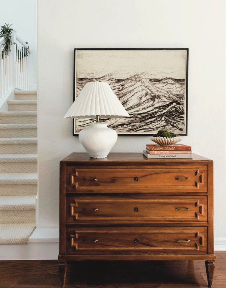 Pencil Drawing Print Coastal Drawing Minimalist Sketch - Etsy