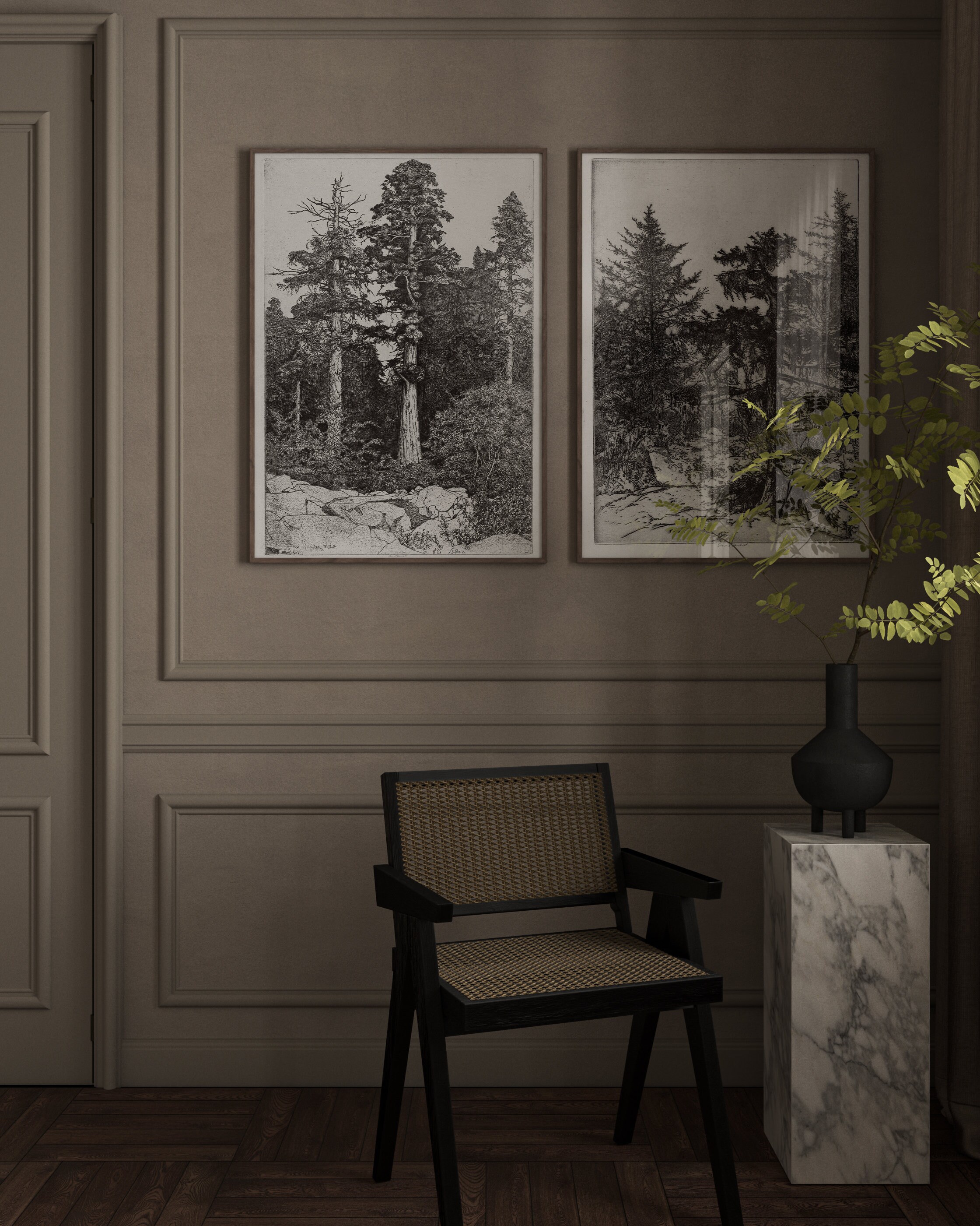 Set of Two Tree Prints Picture Set Print Set Landscape - Etsy