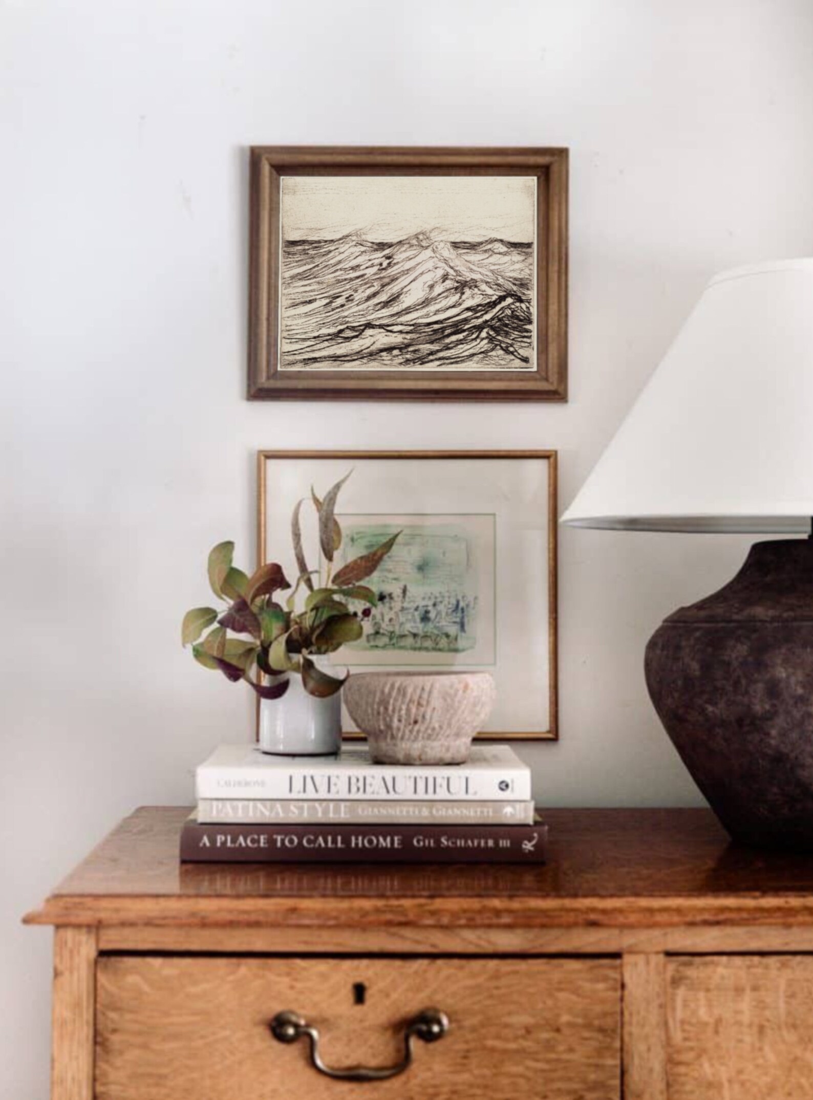 Pencil Drawing Print Coastal Drawing Minimalist Sketch - Etsy