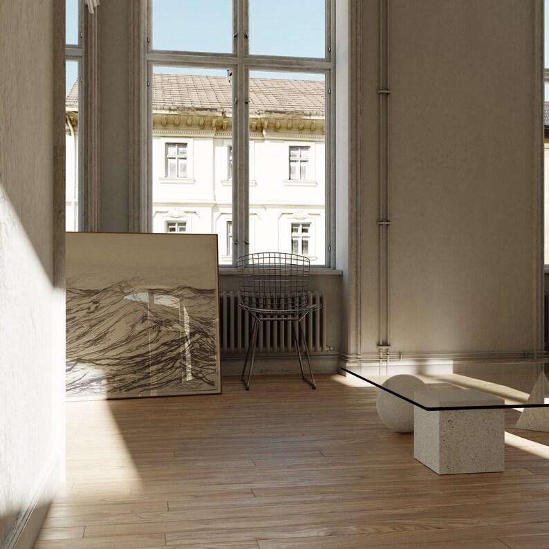 Pencil Drawing Print Coastal Drawing Minimalist Sketch Coastal Sketch ...