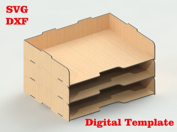 Stacking Paper Tray SVG CNC and Laser Cut File | Etsy