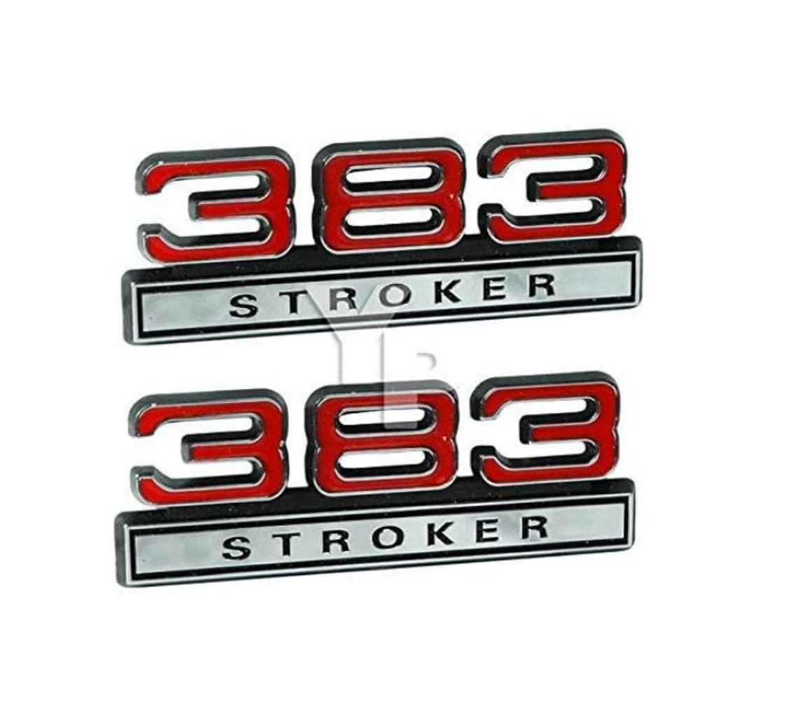 383 6.2 Liter Stroker Engine Emblems in Chrome & Red 4 Long Pair - Etsy