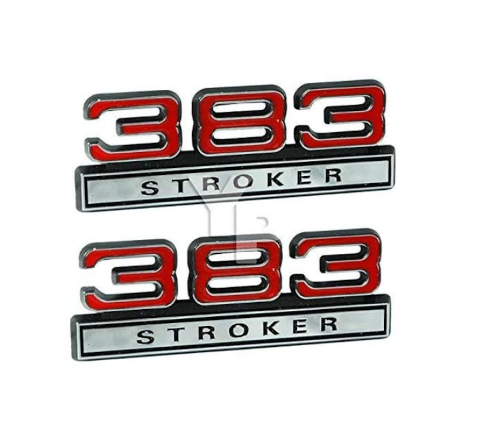 383 6.2 Liter Stroker Engine Emblems in Chrome & Red 4 Long Pair - Etsy