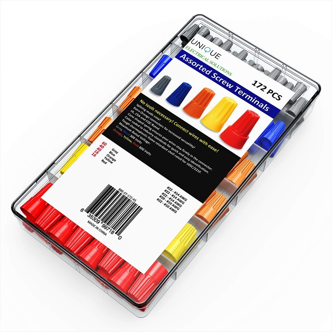 Electrical Wire Connectors Screw Terminals, Wire Nuts W/spring Insert ...