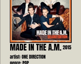 Made in the A.M. Poster One Direction Print Digital Poster - Etsy