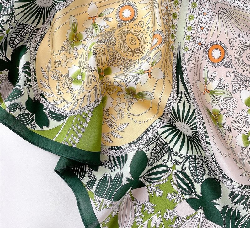Summer Fashion Silk Scarf, Neckerchief, Hair Scarf, Bandana, Gift for ...