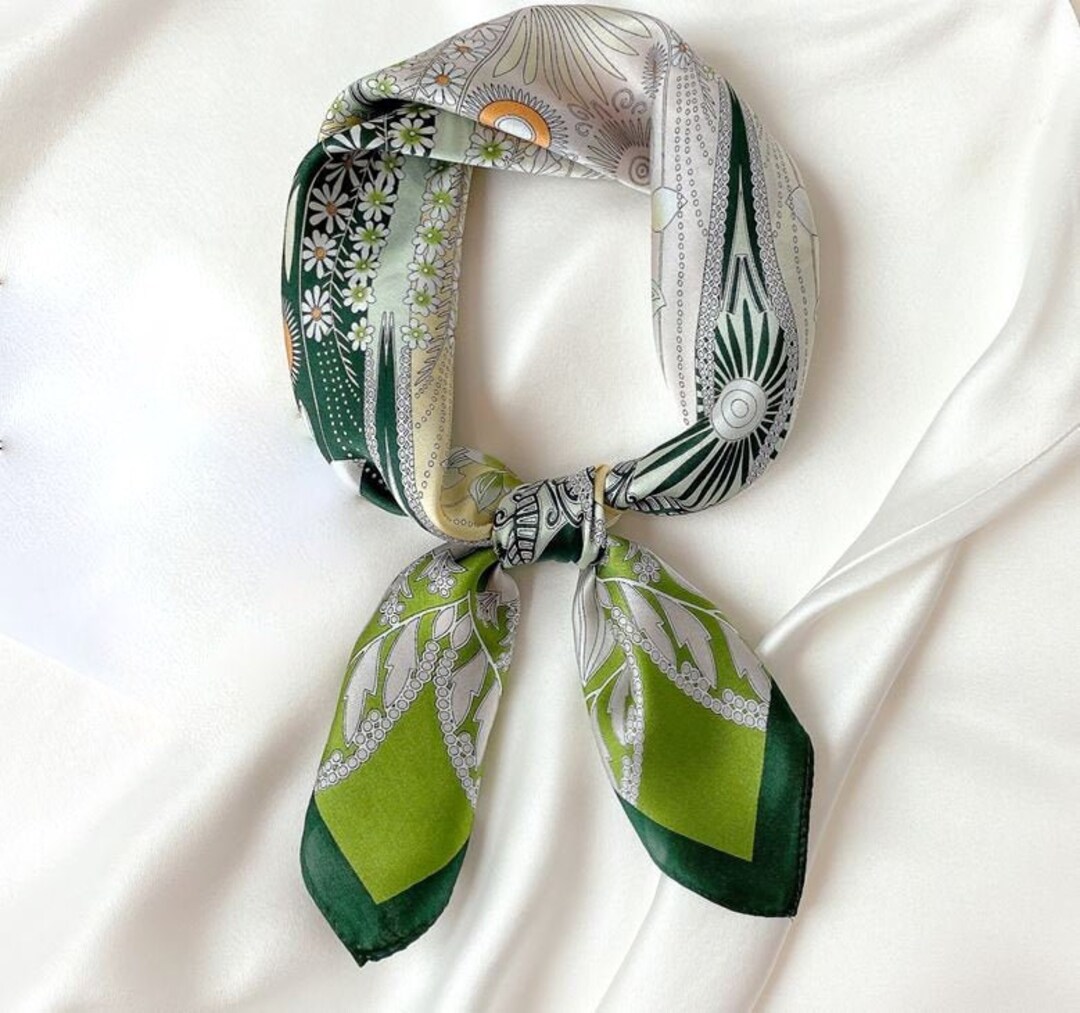 Summer Fashion Silk Scarf, Neckerchief, Hair Scarf, Bandana, Gift for ...