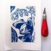 Original Linocut Print Handmade Blue Frog 2 Lino Print Card Frog Wall ...